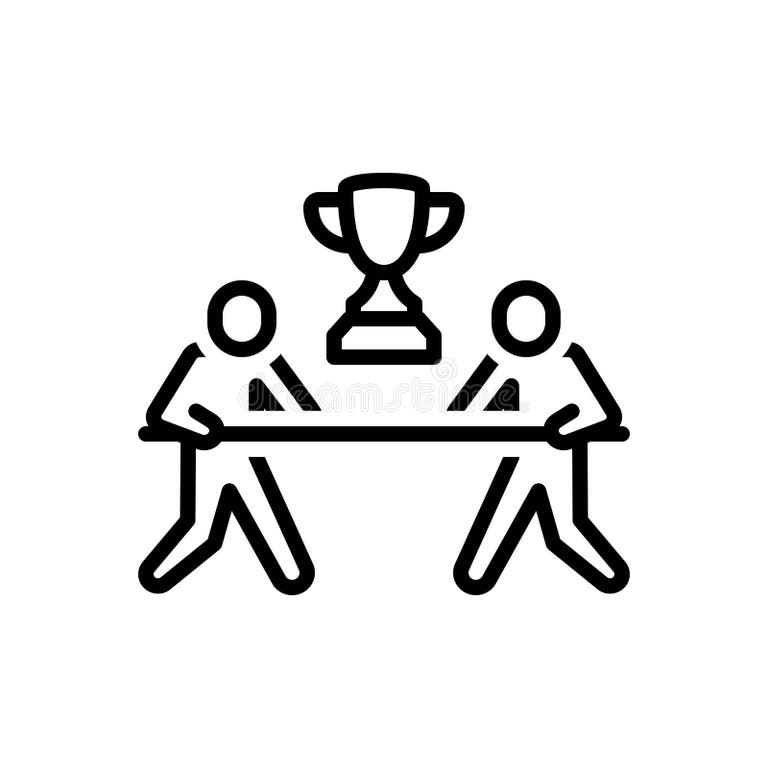 Black Line Icon for Competition, Rivalry and Match Stock Vector ...