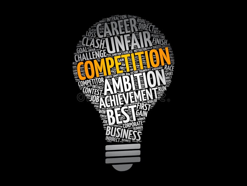 Competition Light Bulb Word Cloud, Business Concept Background Stock ...