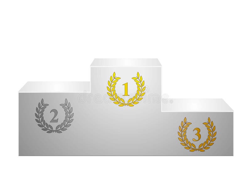 Podium First, Second and Third on White Background Stock Illustration ...