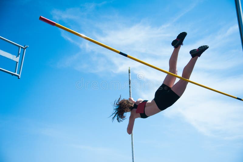 Competition Pole Vault Jumper Female Editorial Stock Photo - Image of ...