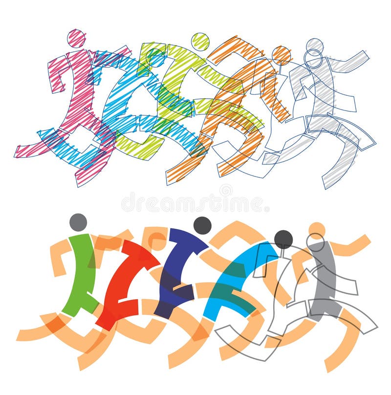 Runners competition. stock vector. Illustration of black - 71900364