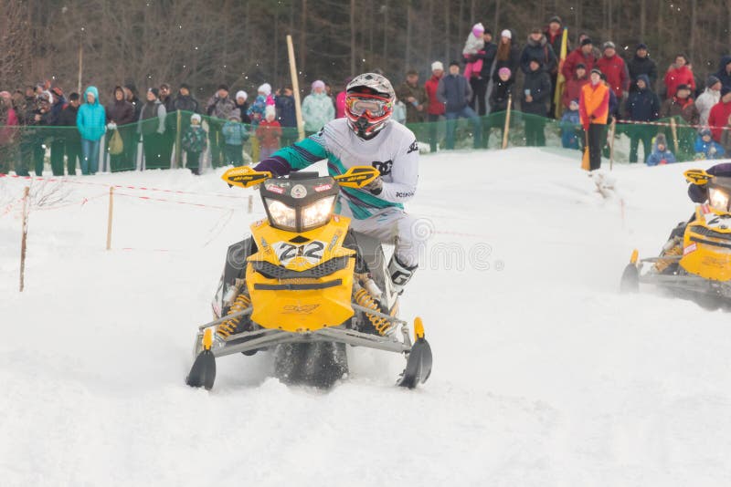 Competition. Snowmobile Races Editorial Image - Image of racers ...