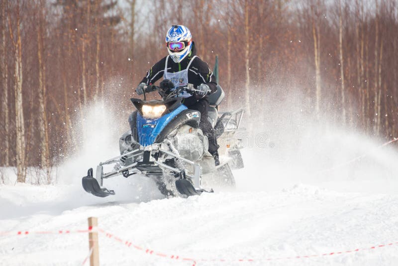 Competition. Snowmobile Races Editorial Stock Photo - Image of winter ...