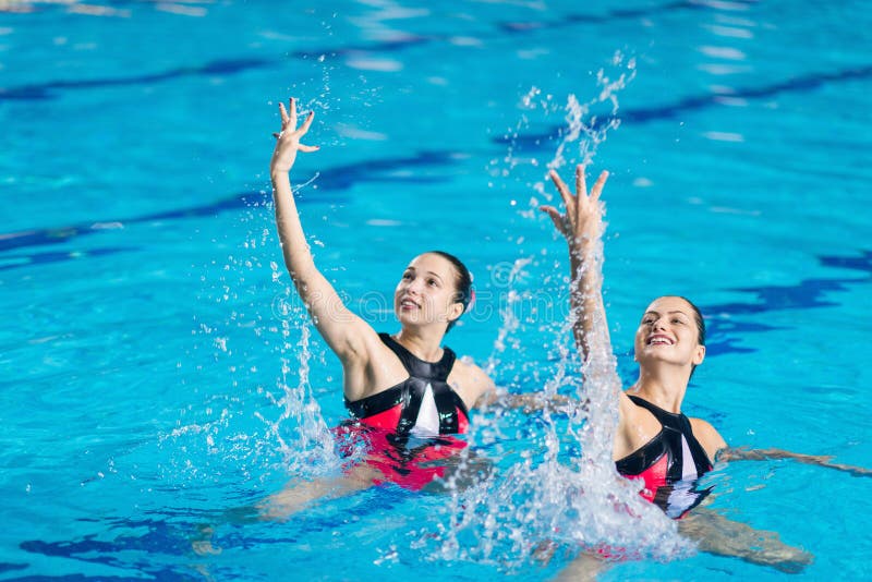 Competition in Synchronized Swimming Stock Image - Image of swimming ...
