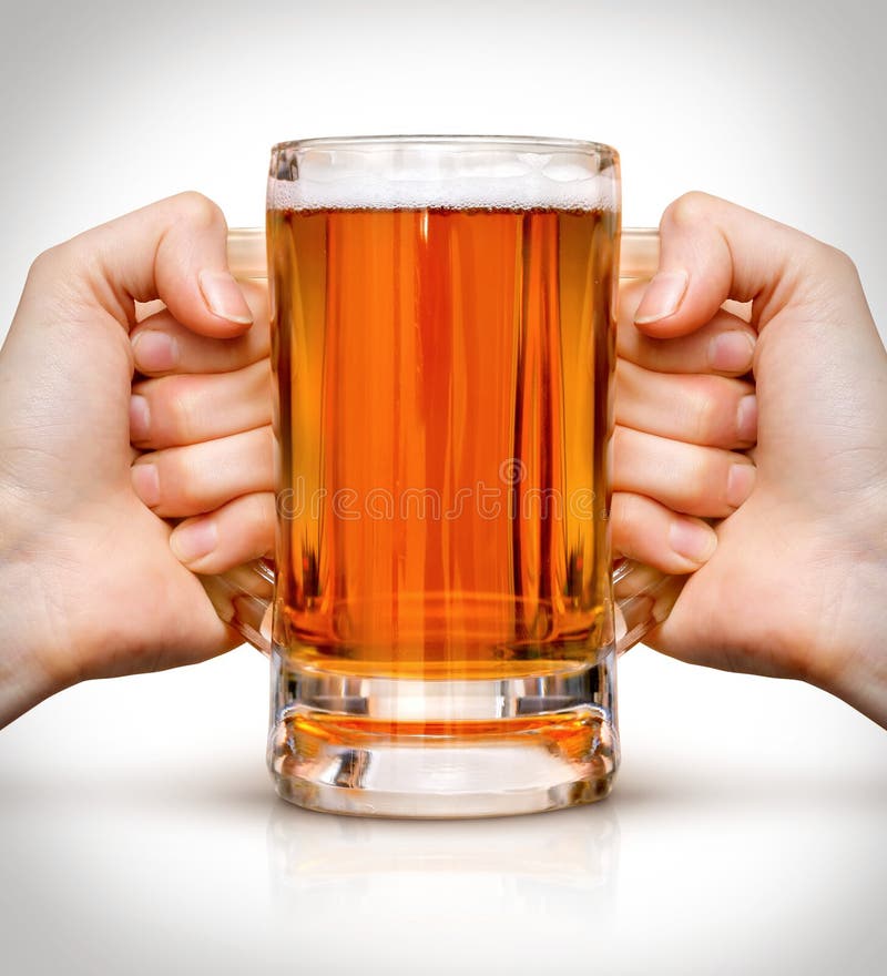 Competition of Two Hands with Beer in Glass Stock Image - Image of ...