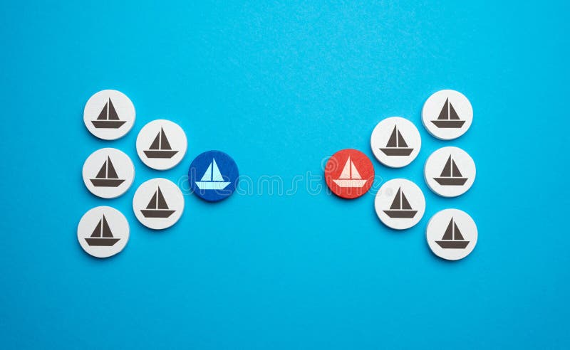 Competition between Two Teams. Arrange a Team Competition Stock Image ...