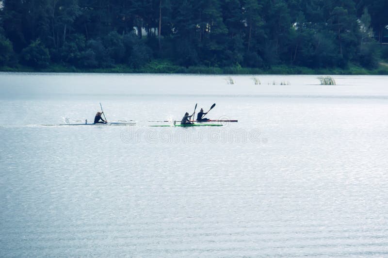 Competitions on Rowing on Open Water Stock Image - Image of effort ...