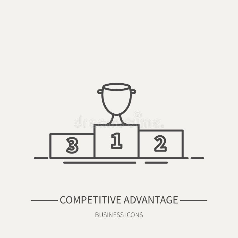Competitive Advantage - Business Icon in Flat Thin Line Style. Graphic ...