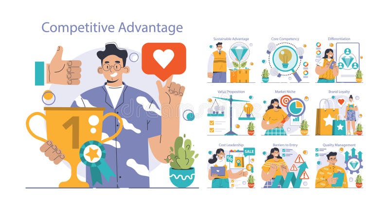 Competitive Advantage Concept. Flat Vector Illustration. Stock Vector ...