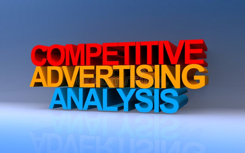 Competitive Advertising Analysis on Blue Stock Photo - Image of ...