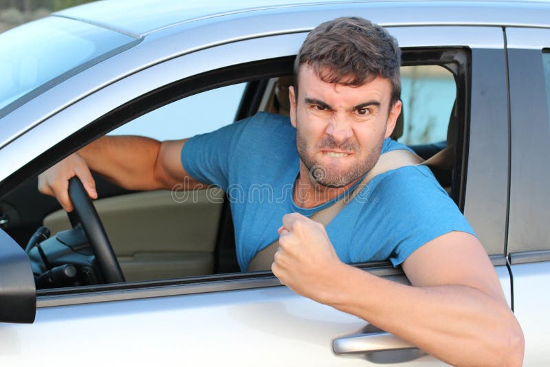 Competitive and Aggressive Driver Looking Confident Stock Image - Image ...
