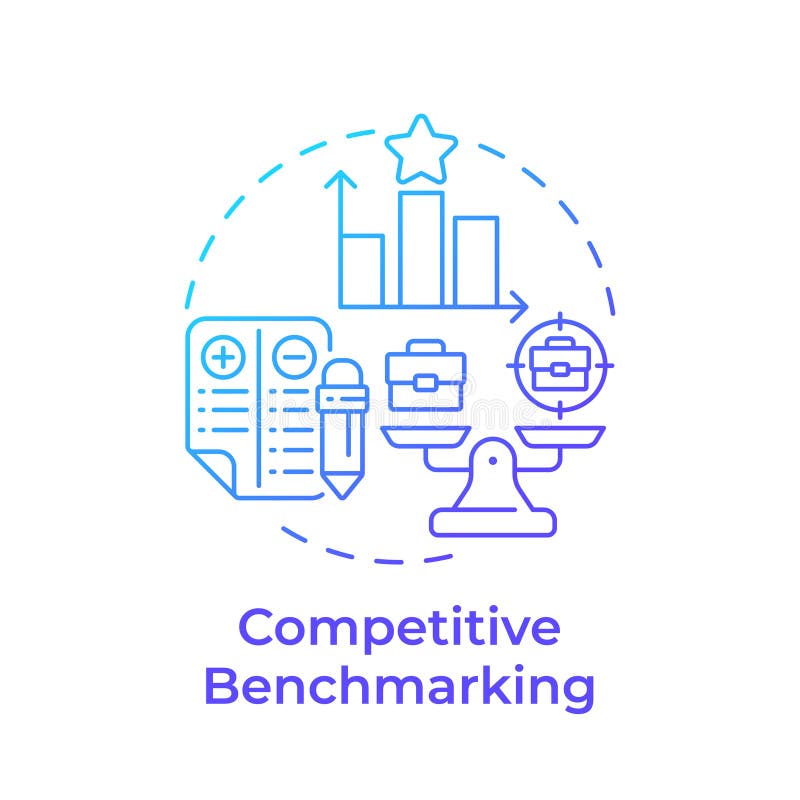 Competitive Benchmarking Blue Gradient Concept Icon Stock Vector ...