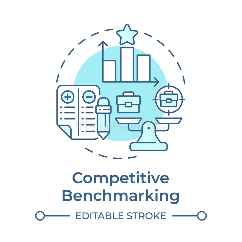 Competitive Benchmarking Soft Blue Concept Icon Stock Illustration ...