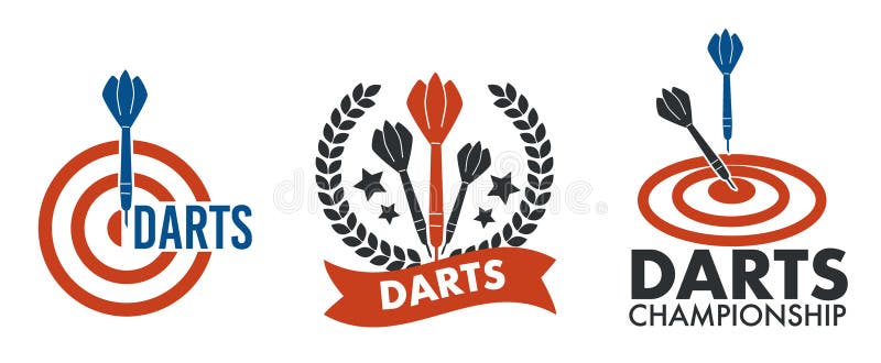 Competitive Darts Logo Vector Set Stock Illustration - Illustration of ...