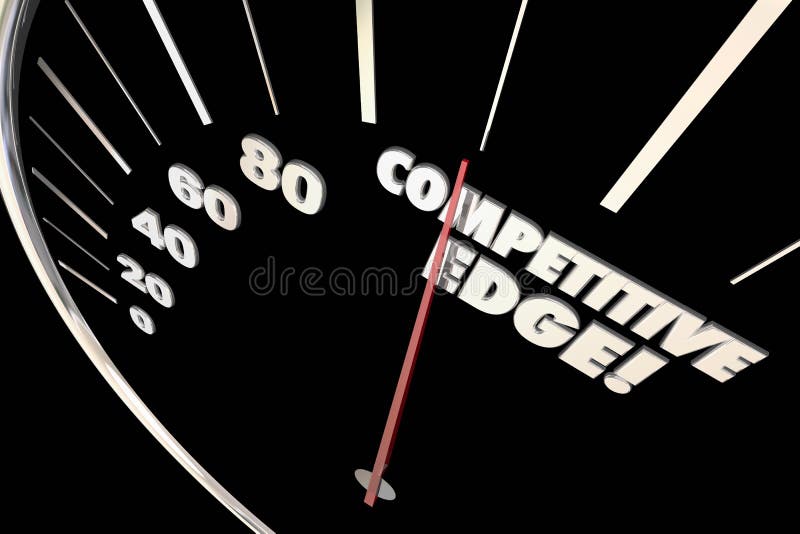 Competitive Edge Advantage Speedometer Words Stock Illustration ...