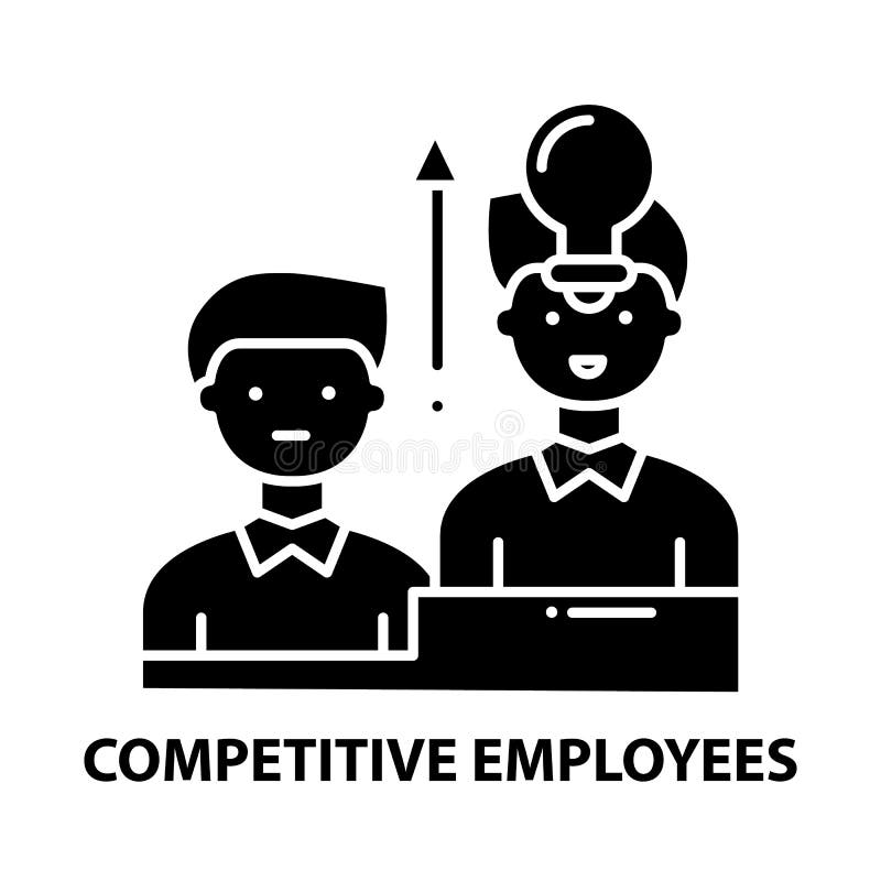 Best Employee Symbol Icon, Black Sign with Strokes, Concept ...