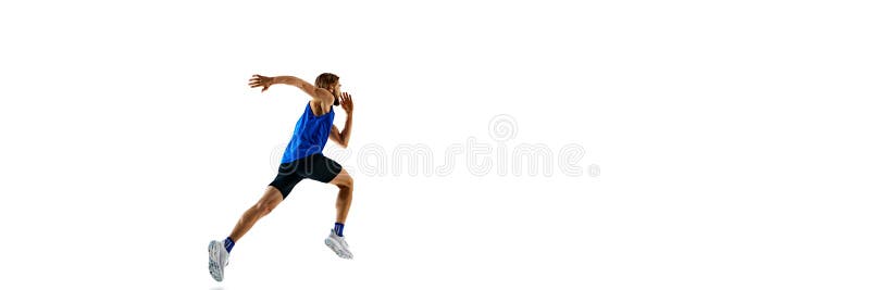 Competitive and Energetic Man, Runner in Motion, Running, Training ...