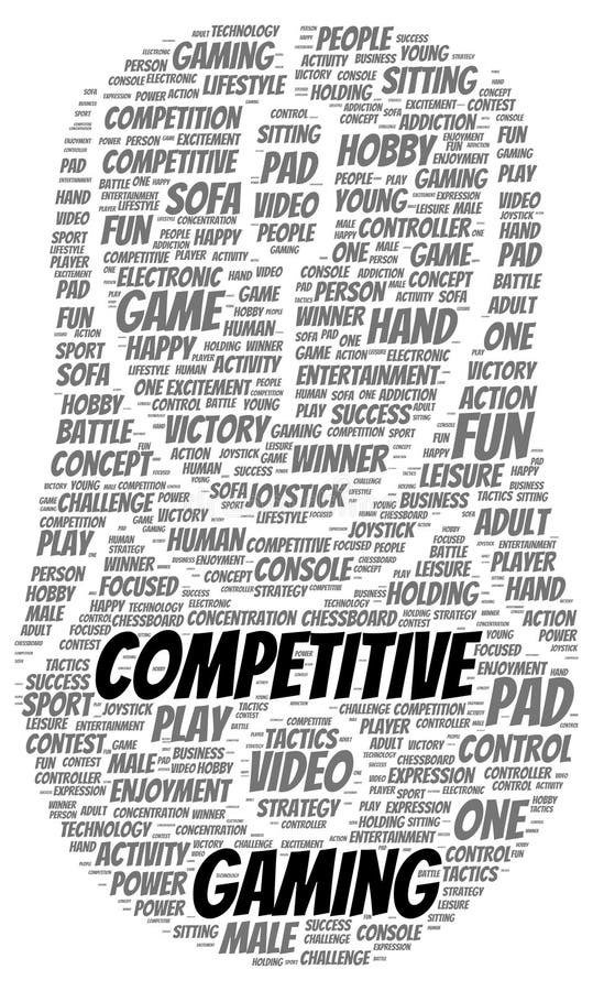 Competitive Gaming Word Cloud Shape Stock Illustration - Illustration ...
