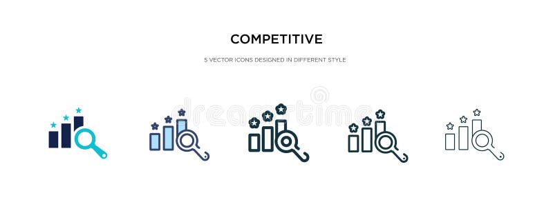 Competitive Icon in Different Style Vector Illustration. Two Colored ...