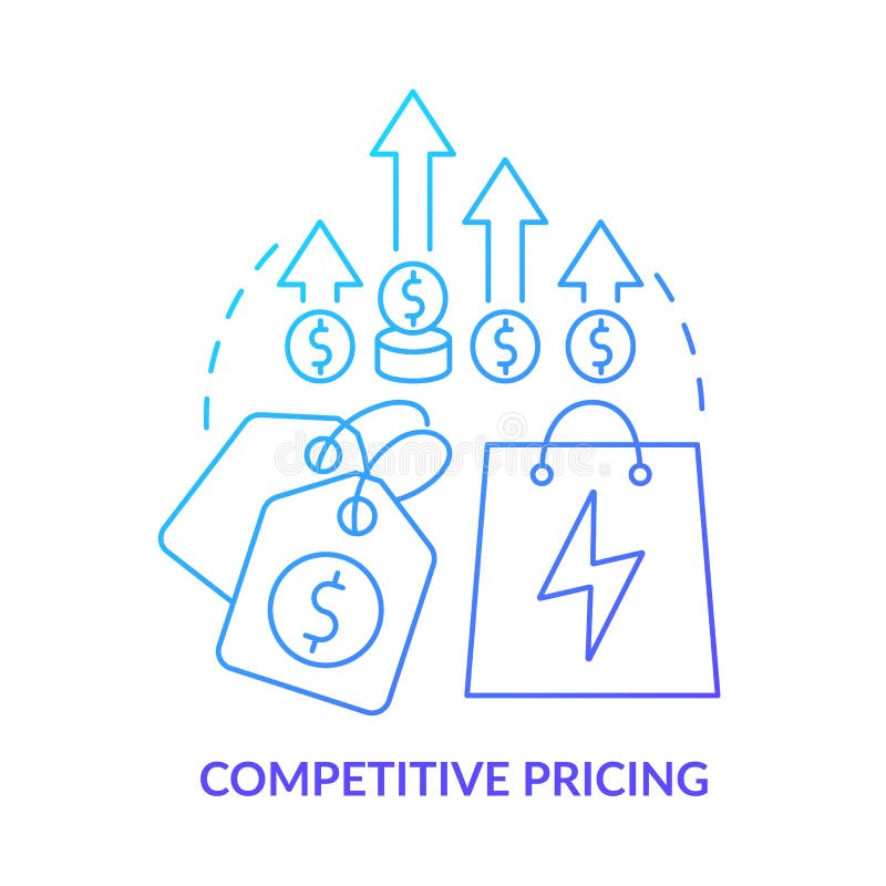 Competitive Pricing Blue Gradient Concept Icon Stock Vector ...