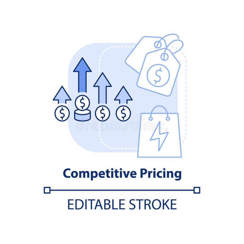Competitive Pricing Blue Light Concept Icon Stock Vector - Illustration ...