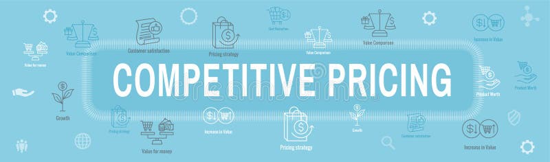 Competitive Pricing Icon Set with Growth, Profitability, & Worth Stock ...