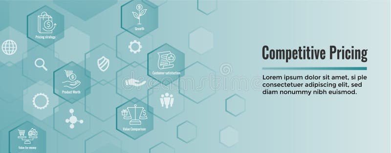 Competitive Pricing Icon Set with Growth, Profitability, & Worth Stock ...