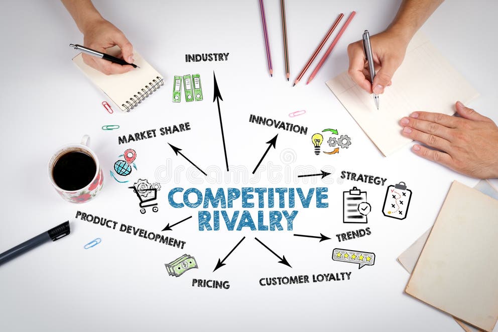 Competitive Rivalry Concept. the Meeting at the White Office Table ...