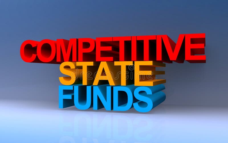 Competitive State Funds on Blue Stock Illustration - Illustration of ...