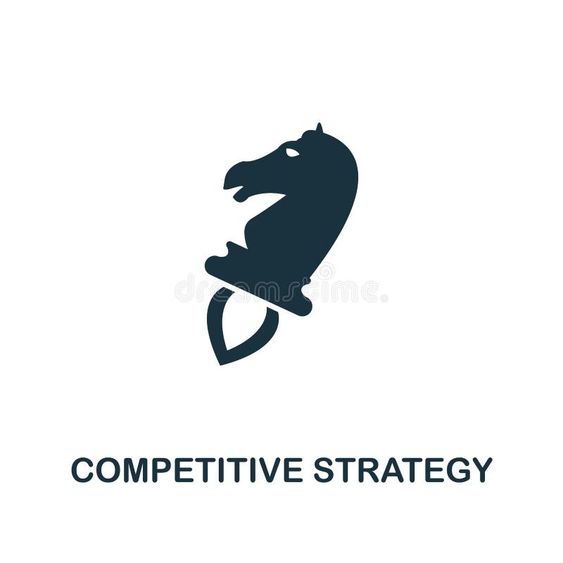 Competitive Strategy Icon, Black Vector Sign with Editable Strokes ...
