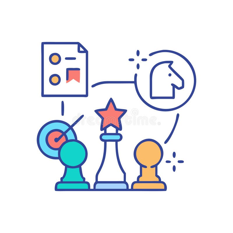 Competitive Strategy Visual Representation Stock Vector - Illustration ...