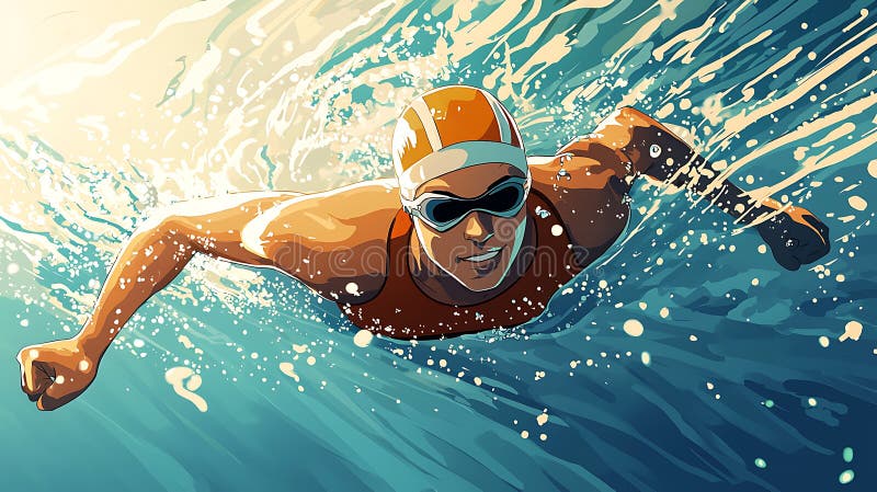 Competitive Swimmer in Action Stock Photo - Image of aquatic, sports ...