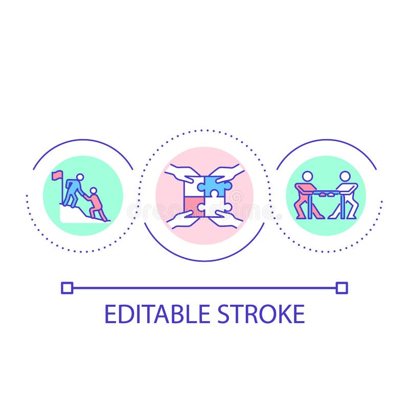 Effective Cooperation of Strong Dedicated Team, Enterprise Development and Teamwork Stock Vector ...