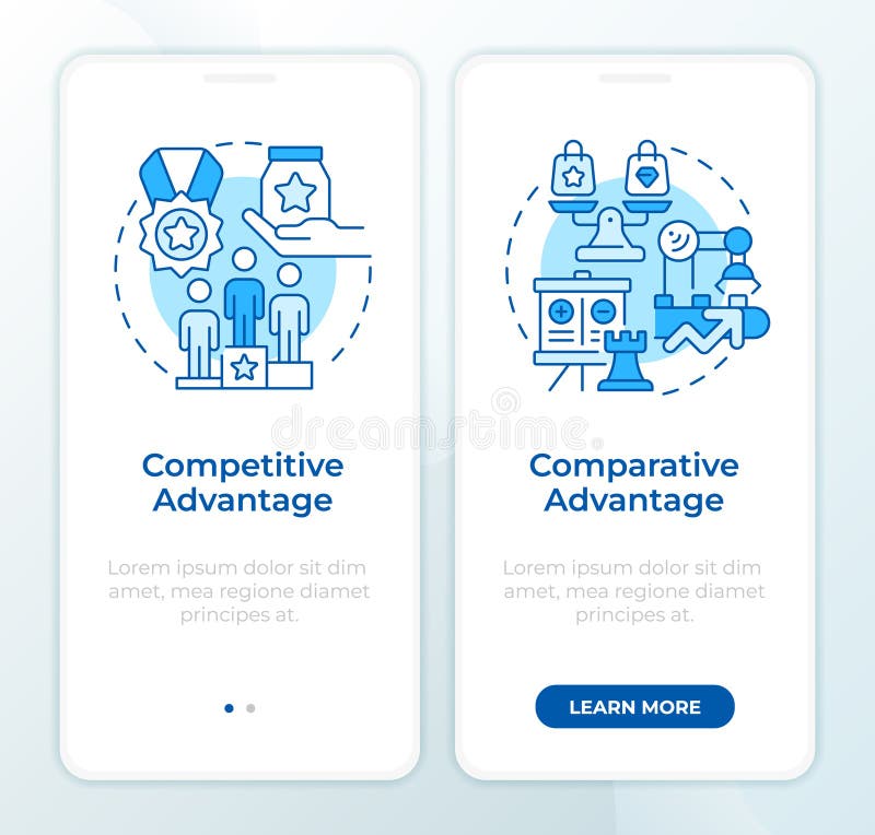 Competitive Vs Comparative Advantage Blue Onboardingmobile App Screen ...