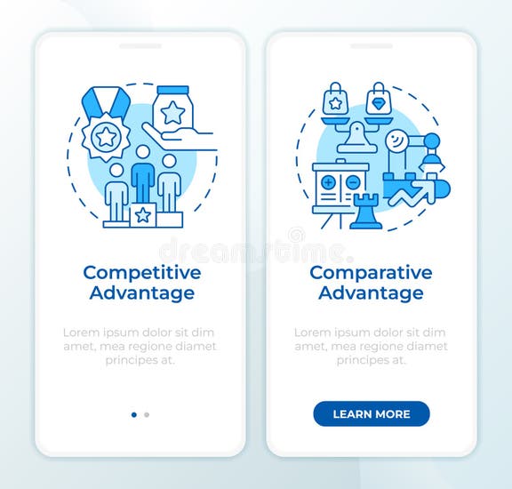 Competitive Vs Comparative Advantage Blue Onboardingmobile App Screen ...