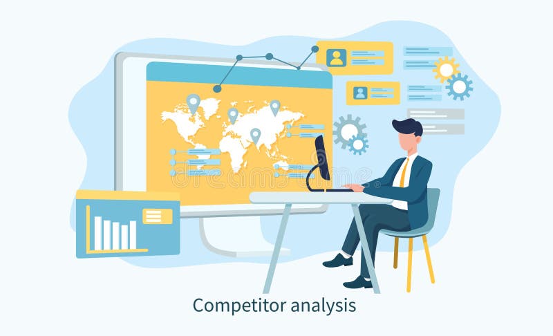 Competitor Analysis Icon Concept Drawing Icon in Modern Style. Vector Illustration for Your Web ...