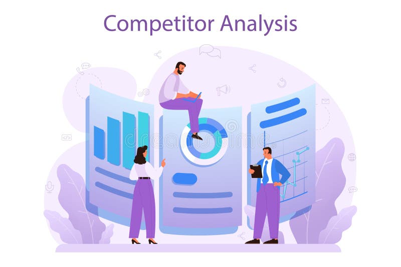 Competitor Analysis Concept. Market Research and Business Stock Vector ...