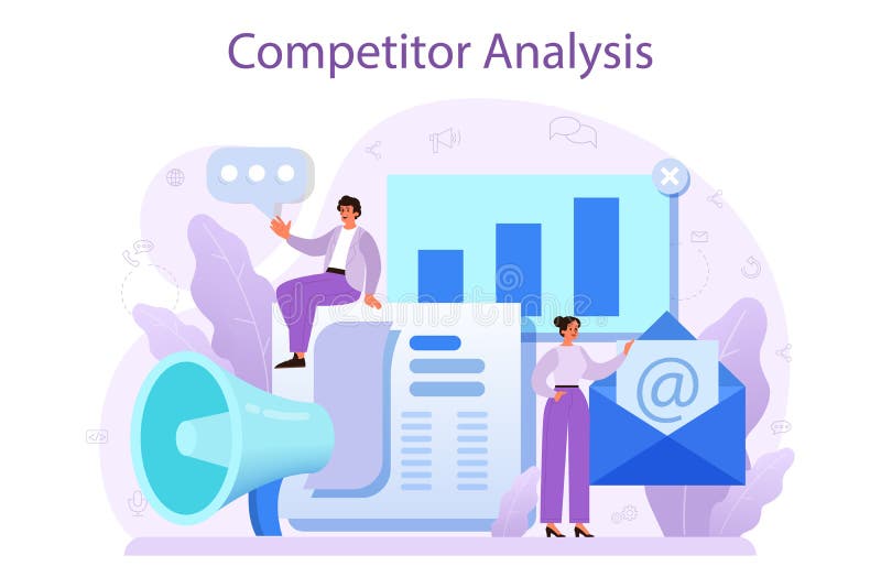 Competitor Analysis Concept. Market Research and Business Stock Vector ...