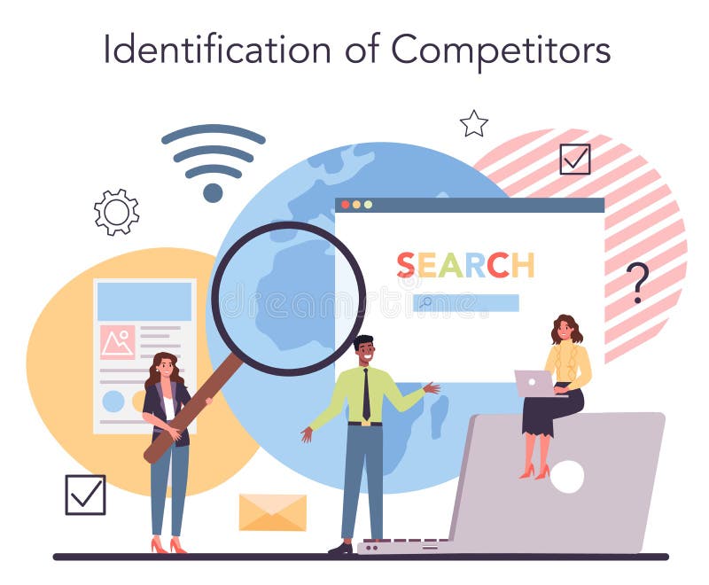 Competitor Analysis Icon Concept Drawing Icon in Modern Style. Vector ...