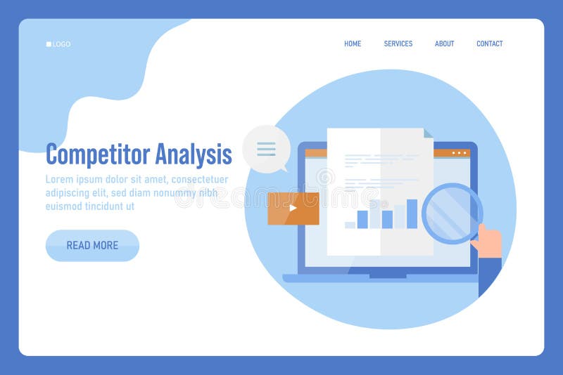 Competitor Analysis Landing Page Template, Abstract Vector Illustration ...