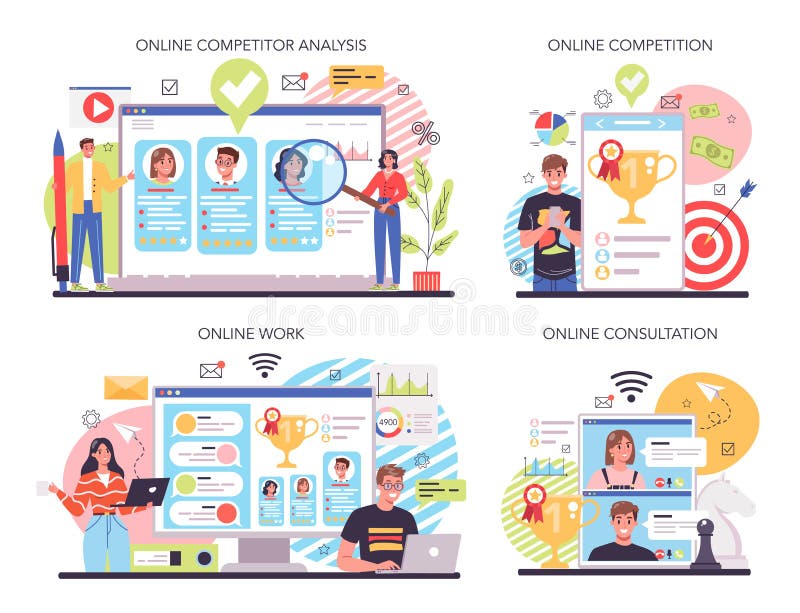 Competitor Analysis Online Service or Platform Set. Business ...