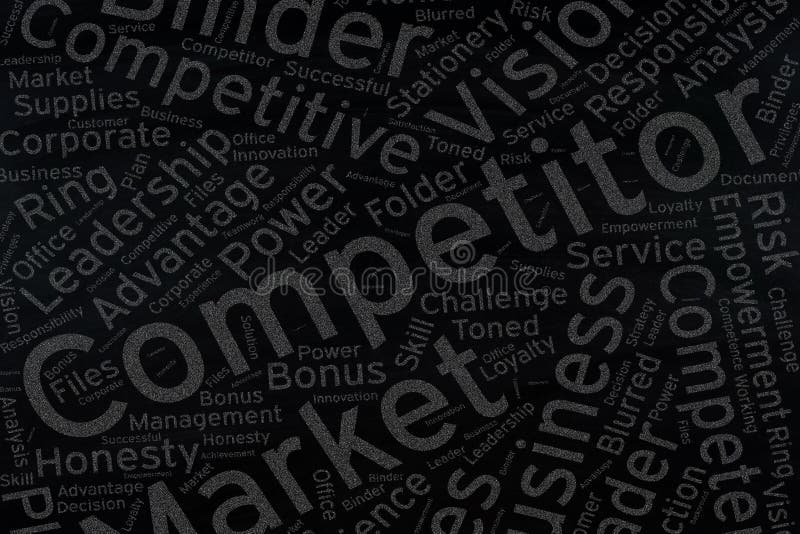 Competitor ,Word Cloud Art on Blackboard Stock Photo - Illustration of ...