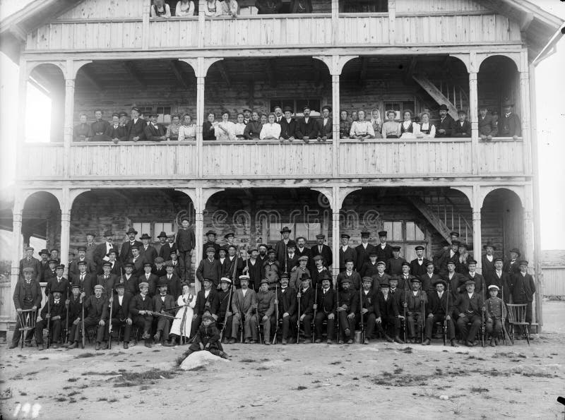 Competitors At The Annual Shooting Competition At Grotli, 1910 Picture ...