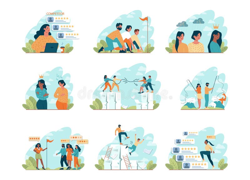 Competitors Concept Set. Business or Interpersonal Competition Stock ...