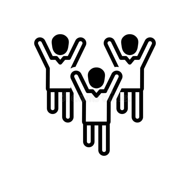 Black Solid Icon for Competitors, Employee and Staff Stock Vector ...