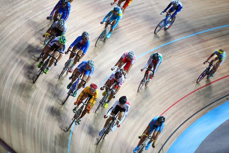 Indoor Track Bike Race at Sixday-Nights Editorial Stock Photo - Image ...