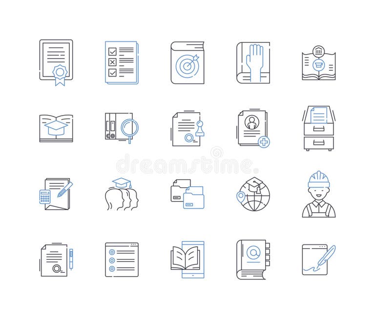 Compilation and Anthropology Line Icons Collection. Assemblage ...