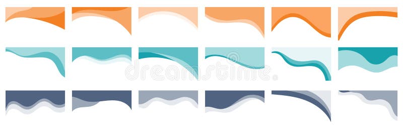 Compilation of Assorted Shapes for Web Page Headers or Footers. Design ...