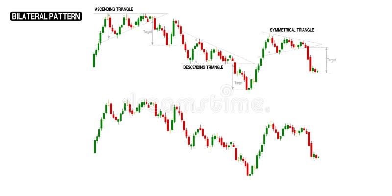 Bilateral Pattern of Stock Chart Compilation Stock Vector ...