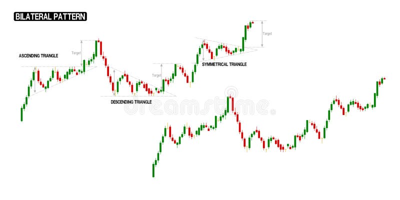 Bilateral Pattern of Stock Chart Compilation Stock Vector ...